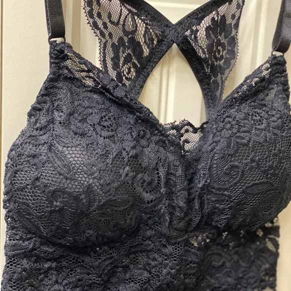 Intimates & Sleepwear | Black Lace Trimmed Racerback Bralette | Poshmark